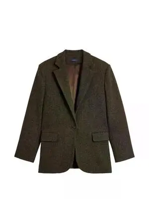 Soeur Herringbone-weave Single-breasted Jacket - Brown