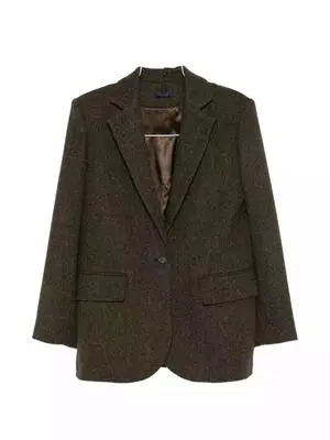 Soeur Herringbone-weave Single-breasted Jacket - Brown