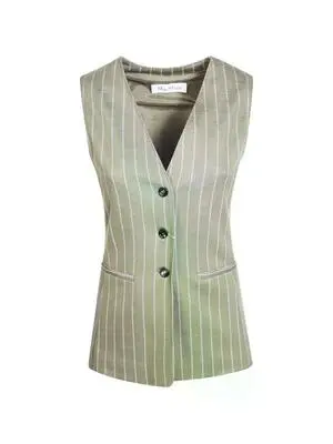 Max Mara Pinstripe-pattern V-neck Waistcoat - Neutrals