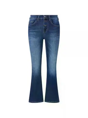 Liu Jo Bootcut Jeans With Jewel Buttons - Blue