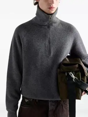 Prada Wool And Cashmere Polo Sweater