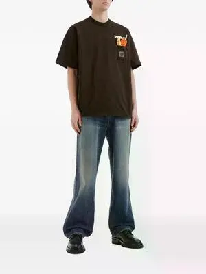 DOUBLET Character-patch Chest-pocket T-shirt