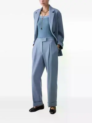 Liu Jo Mélange Trousers With Cuff - Blue