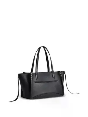 JW Anderson Elongated Contrast-stitch Leather Tote Bag - Black