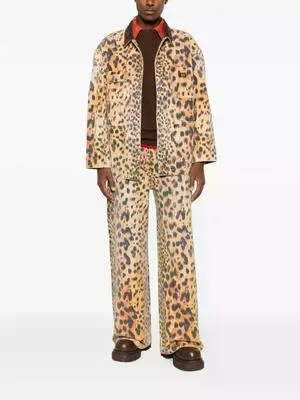 R13 Leopard Print Wide-leg Trousers - Neutrals