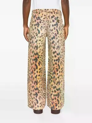 R13 Leopard Print Wide-leg Trousers - Neutrals