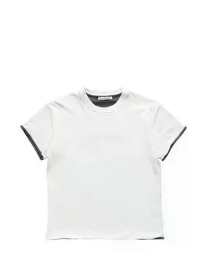 Acne Studios Logo-embroidered Contrast-trim T-shirt - White