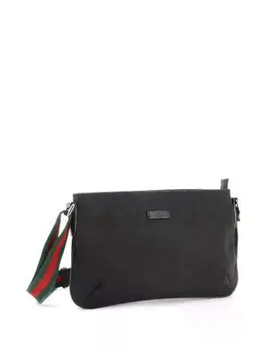 Gucci Web Strap Messenger Bag Gg Canvas Small Crossbody Bag