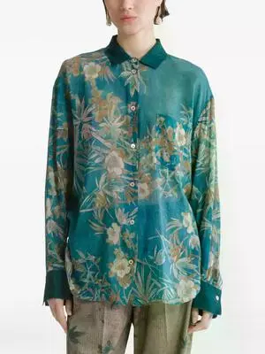 FORTE_FORTE Floral Print Silk Shirt