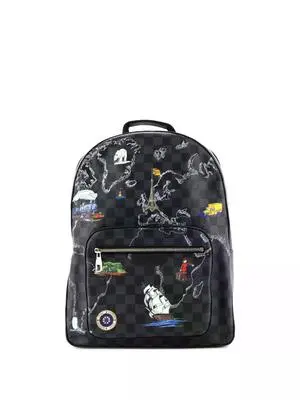 LOUIS VUITTON Josh Limited Edition Renaissance Map Damier Graphite Backpack - Black