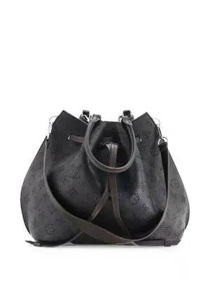LOUIS VUITTON Girolata Handbag Mahina Leather Tote Bag - Black