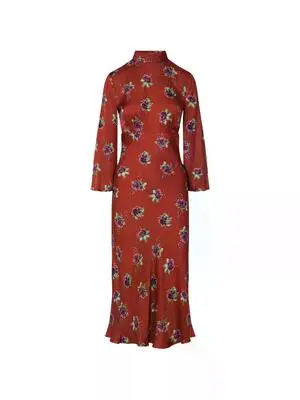 Liu Jo Floral Midi Dress - Orange