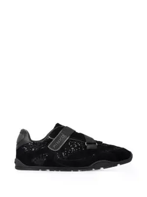 Pinko Sequin-embellished Touch-strap Sneakers - Black