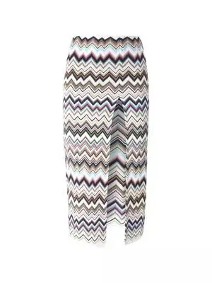 Missoni Zigzag-knit Side-slit Skirt - White