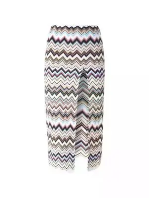 Missoni Zigzag Knit Side-slit Skirt - White