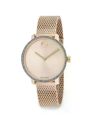 Movado Bold Crystal-embellished 34mm Watch - Pink