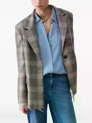 Liu Jo Check Blazer With Lace Details