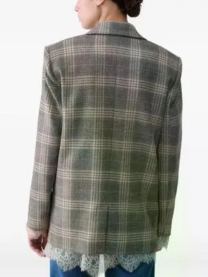 Liu Jo Check Blazer With Lace Details
