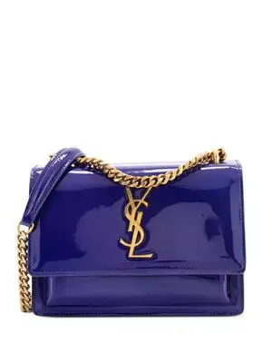 Saint Laurent Saint Laurent Patent Small Crossbody Bag Blue
