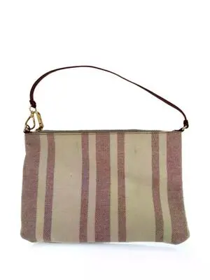 Prada Striped Triangle Logo Pouch