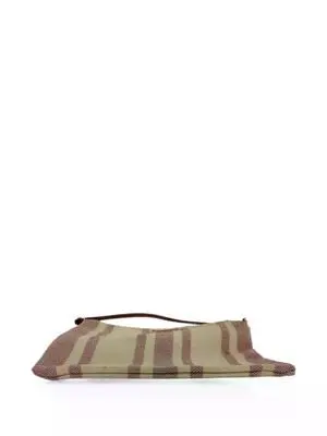 Prada Striped Triangle Logo Pouch