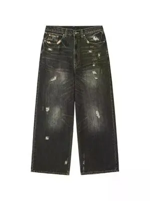 FIVE CM Distressed Whiskered Jeans - Black