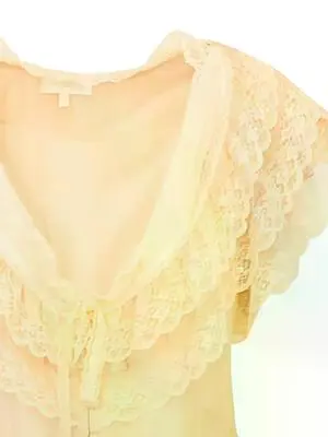 LoveShackFancy Persine Lace-trim Ruffled Blouse - Orange