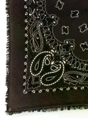 KUJTEN Paisley-print Frayed Scarf