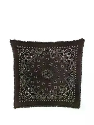 KUJTEN Paisley-print Frayed Scarf - Brown
