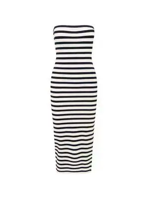 LoveShackFancy Striped Strapless Dress