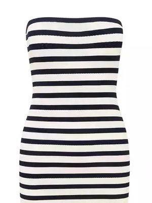 LoveShackFancy Striped Strapless Dress