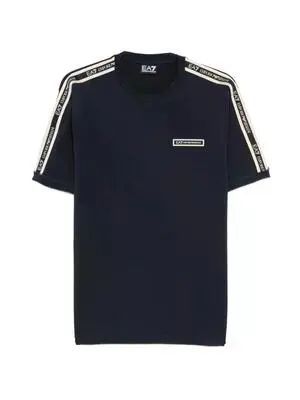 EA7 Logo Series Tape-detail T-shirt - Blue