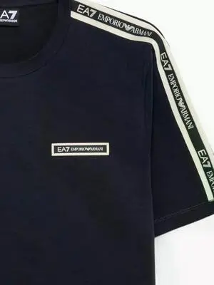 EA7 Logo Series Tape-detail T-shirt - Blue