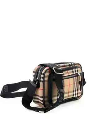Burberry Paddy Vintage Check Canvas Small Crossbody Bag - Black