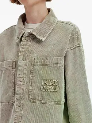 FINGERCROXX Logo-embroidered Corduroy Shirt