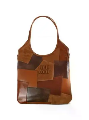 Miu Miu Ivy Leather Patchwork Bag - Brown