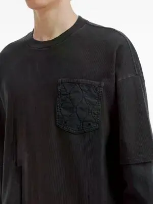 AFTERMATHS Quilted-pocket Layered T-shirt
