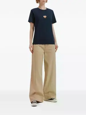 CHOCOOLATE Heart-motif Embroidered T-shirt