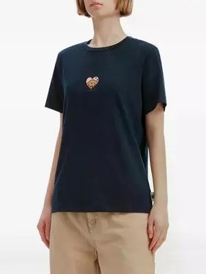 CHOCOOLATE Heart-motif Embroidered T-shirt