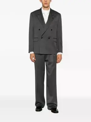 LARDINI Pleated Virgin-wool Trousers - Grey