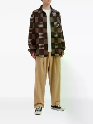 FINGERCROXX Logo-patch Pleat-detail Trousers