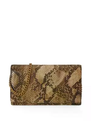 Ralph Lauren Medium Adair Ii Snakeskin-effect Logo-plaque Belt Bag - Brown