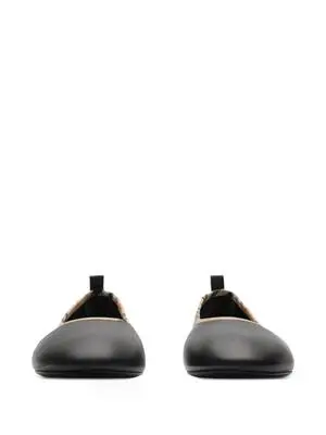 Burberry Check-trim Leather Robin Ballerinas