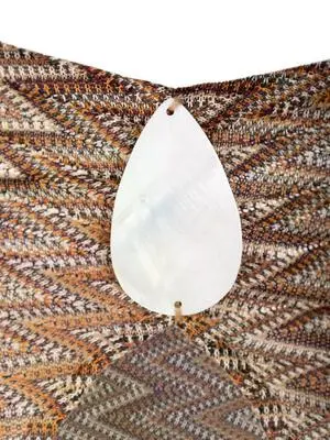 PALMACEA Zigzag-knit Shell-embellished Maxi Skirt