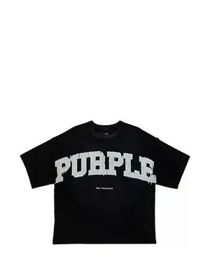 PURPLE BRAND Logo-print Jersey T-shirt - Black