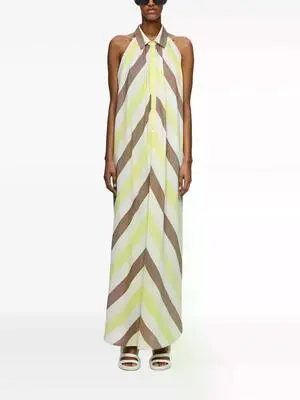 MARRAKSHI LIFE Maxi The Halter Striped Dress - Yellow