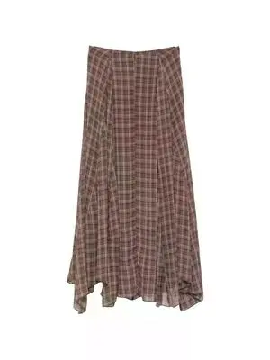ELEH Check-print Maxi Skirt