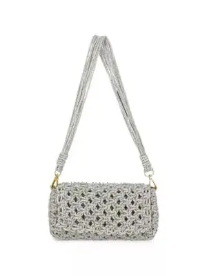 HIBOURAMA Crystal-embellished Cylindrical Shoulder Bag - Silver