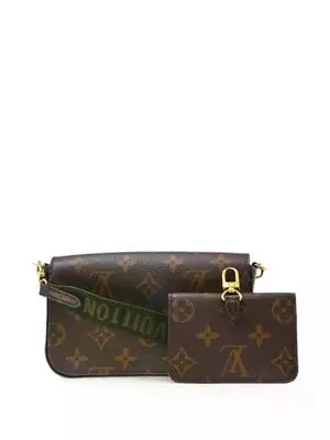 LOUIS VUITTON 2010-2020s Félicie Strap & Go Monogram Shoulder Bag - Brown