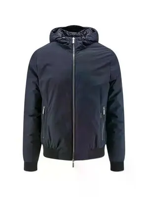 MOORER Zip-up Hooded Jacket - Blue
